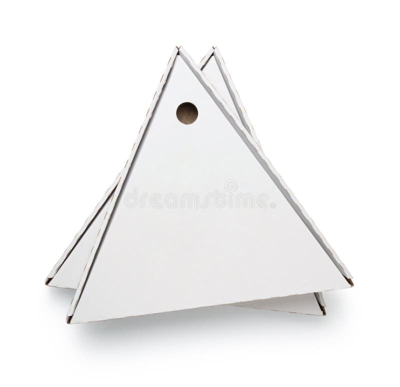 Two Blank Triangle Packaging Pizza Boxes Stock Photo - Image of slice ...