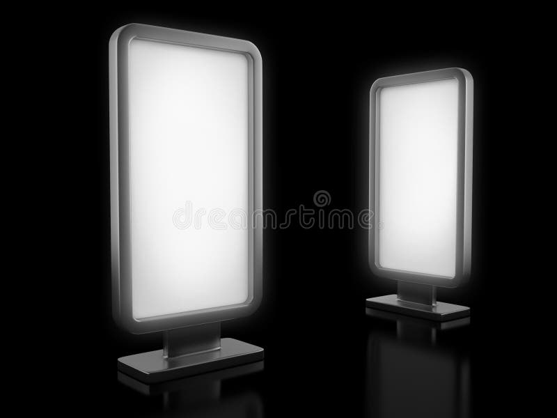Two Blank Vertical Billboard 3d Rendering Stock Illustration ...