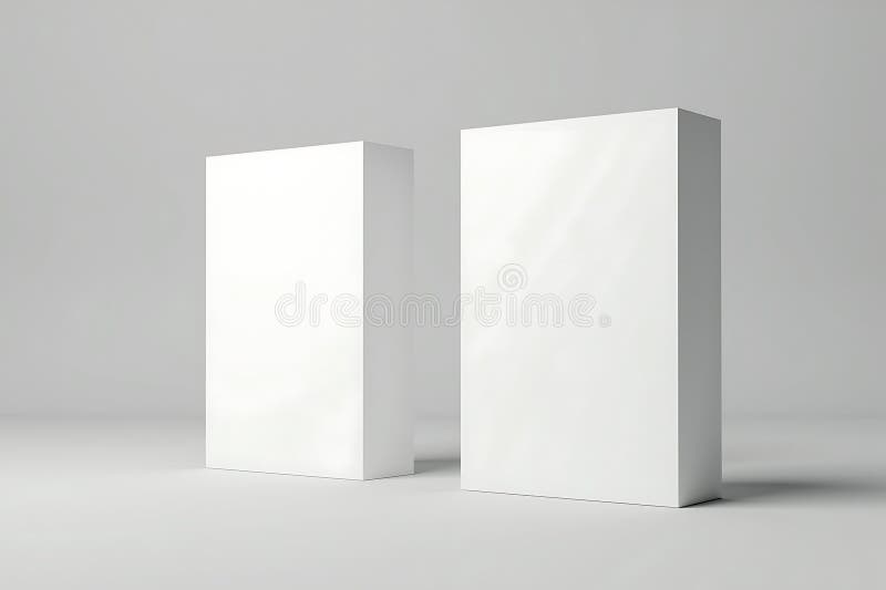 Two Blank White Boxes Neutral Background Studio Stock Illustration ...