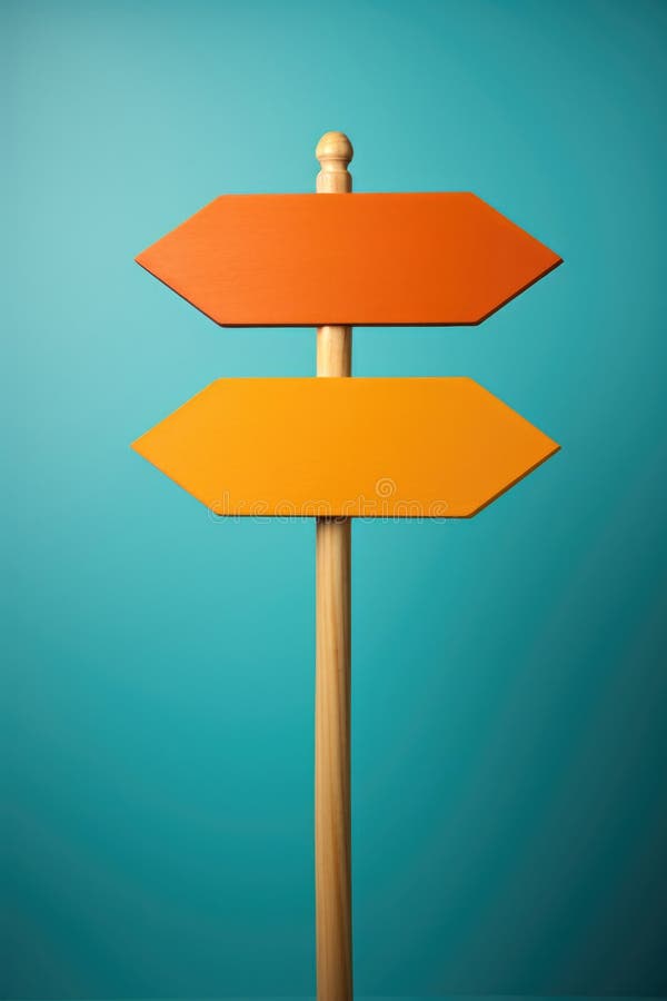 Two Blank Wooden Signs Pointing in Different Directions Stock Photo ...