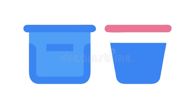 Two Blue Buckets Icon. Flat Vector Containers Graphic Element Symbol ...