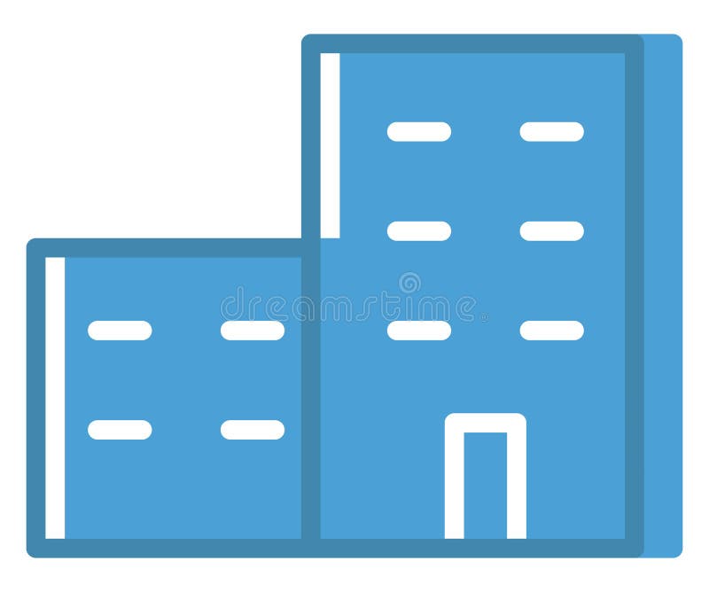 Two blue buildings, icon stock vector. Illustration of abstract - 260372872