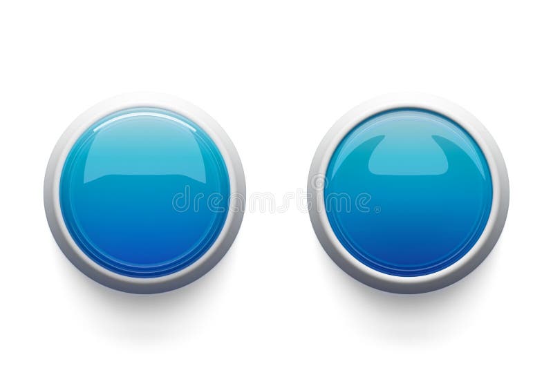 Two blue buttons stock illustration. Illustration of glossy - 43298949