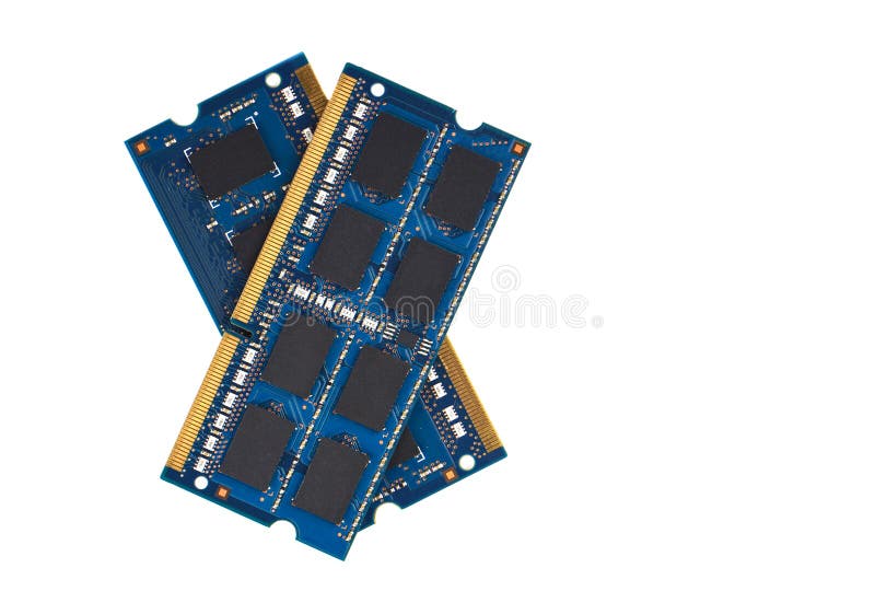 Two Blue Computer Memory Cards Isolated on a White Background Stock ...