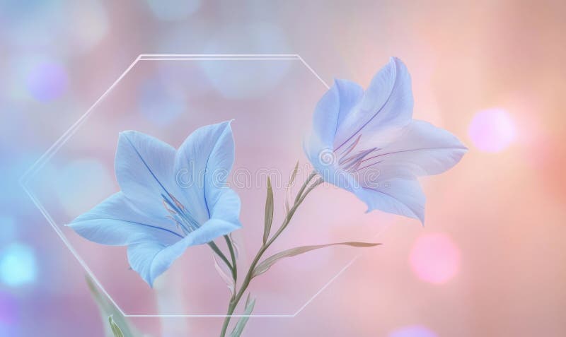 Two Blue Flowers are in a Vase Stock Image - Image of closeup ...