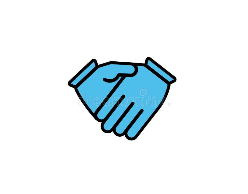 Two Blue Gloves Clasped in a Firm Handshake Symbolizing Unity and ...