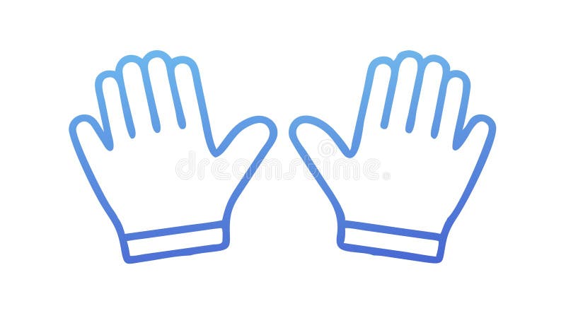 Two Blue Gloves Icon, Protection and Work Symbol, Vector Design ...