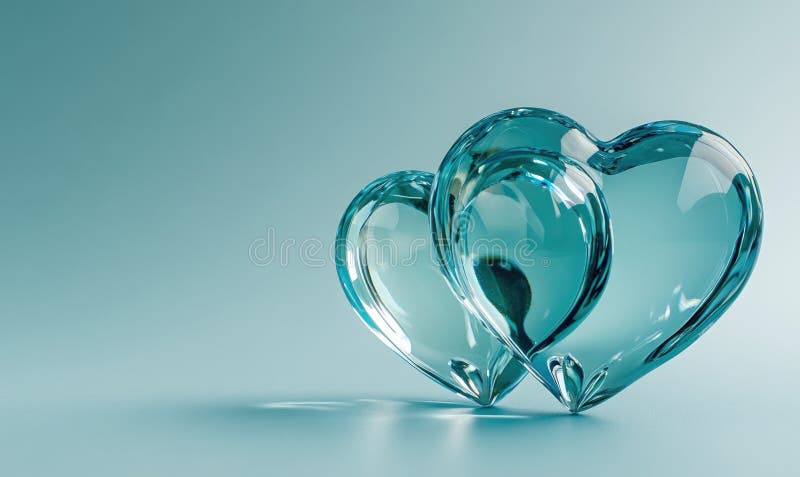 Two Blue Hearts are on a Blue Background Stock Illustration ...