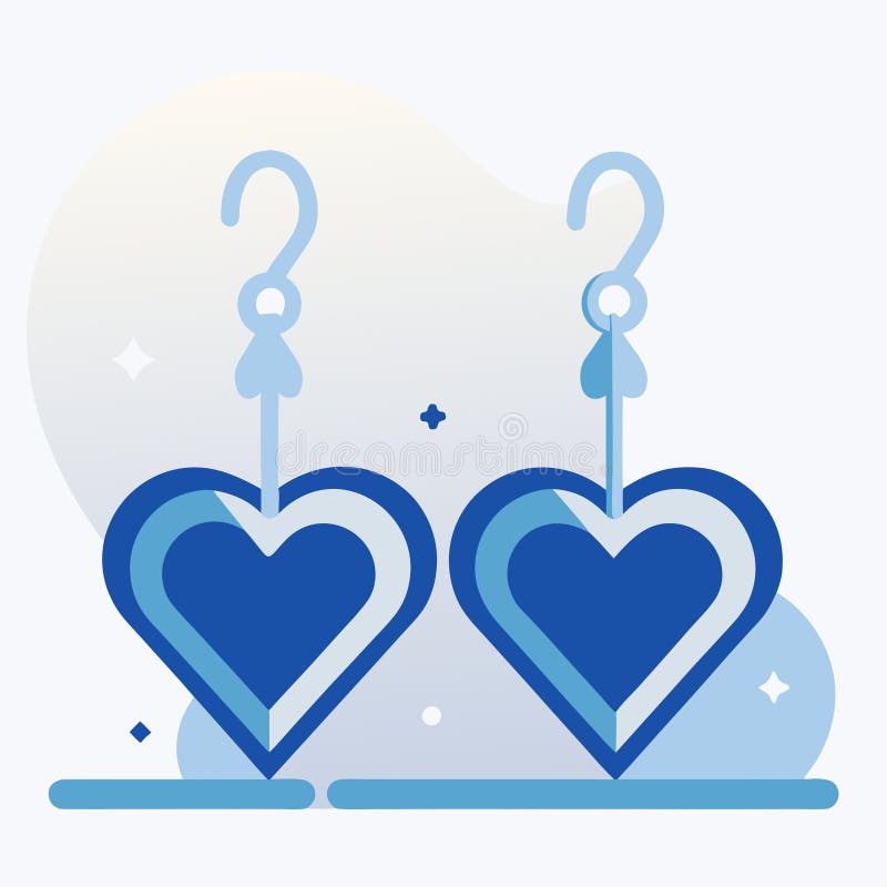 Two Blue Hearts with a Hook on Each Ear Stock Photo - Illustration of ...