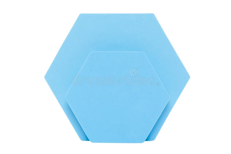 Two Blue Hexagons on a White Background. Two Blue Figures Isolate Stock ...