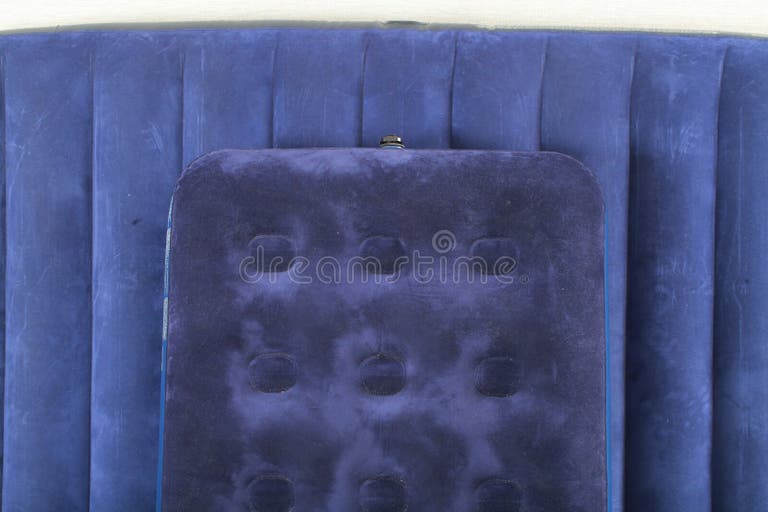 Two Blue Inflatable Mattress for Sleeping and Resting Stock Image ...