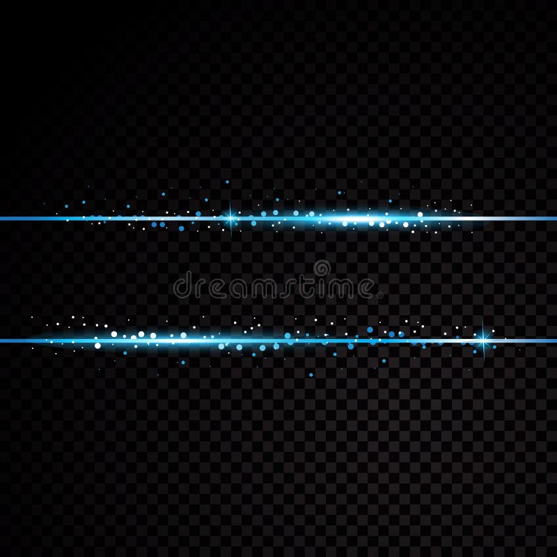 Two Blue Lines with Light Effects. on Black Transparent Background ...