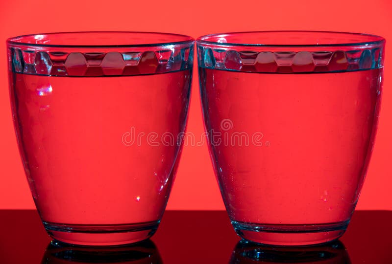Two Blue Multi Faceted Glasses On A Different Background Stock Image Image Of Shot