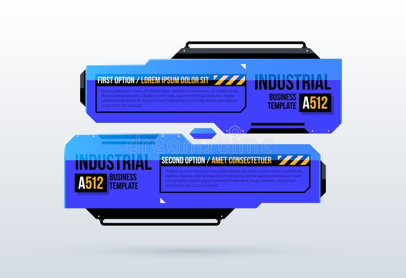 Blue Options Selection Windows Set Stock Illustration - Illustration of ...