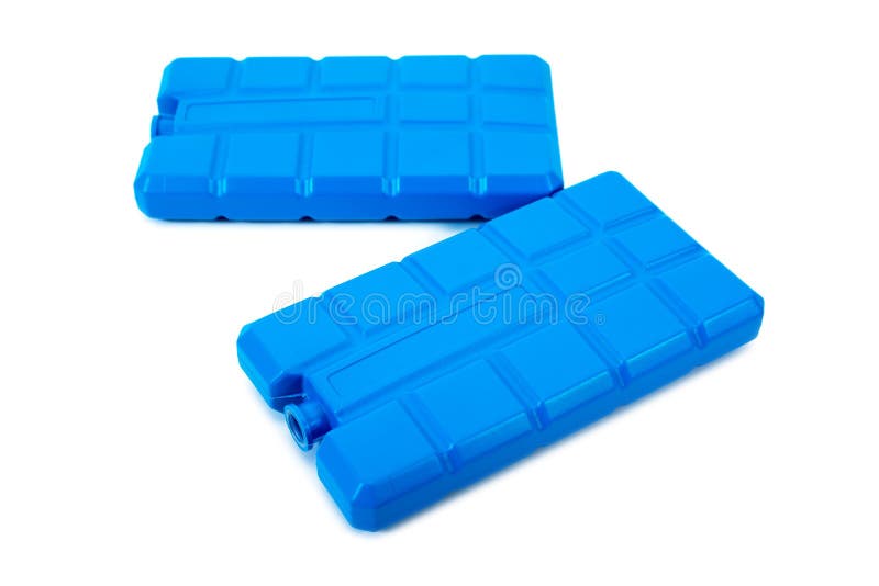 Two Blue Plastic Ice Pack Isolated on White Background Stock Image ...
