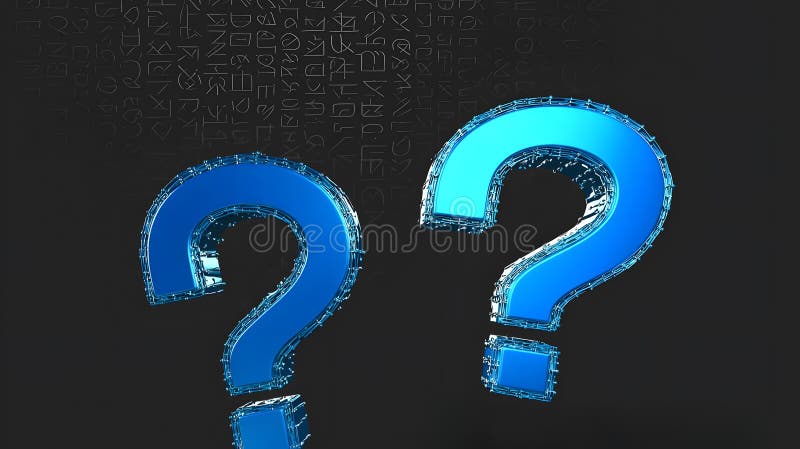 Two Blue Question Marks on a Dark Background Stock Illustration ...