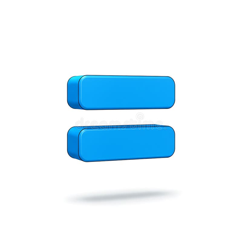 Two Blue, Rectangular 3D Blocks are Aligned Horizontally, One Above the ...