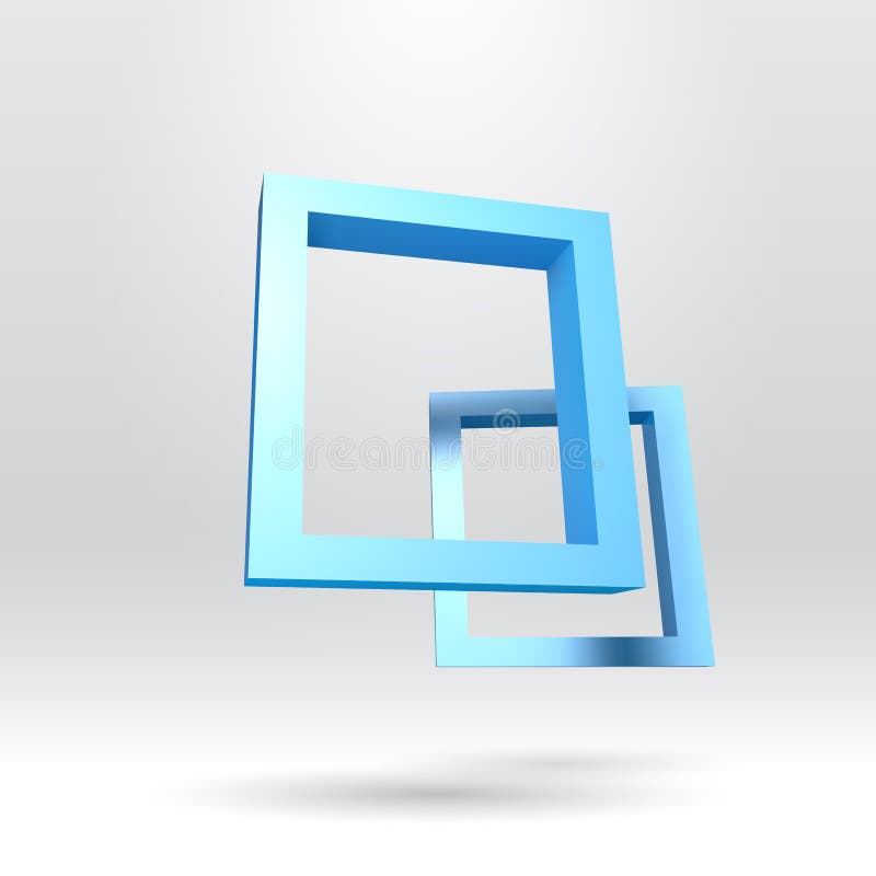 Two Blue Rectangular 3D Frames Stock Vector - Illustration of concept ...