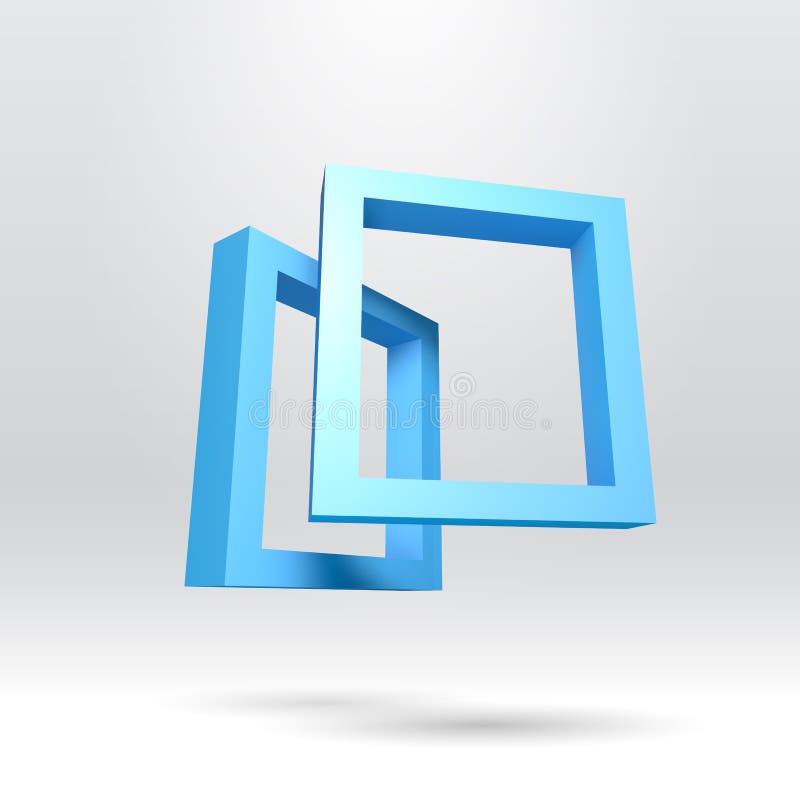 Two Blue Rectangular 3D Frames Stock Vector - Illustration of ...