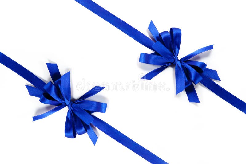 Two blue ribbons with bow stock image. Image of glossy - 66122979