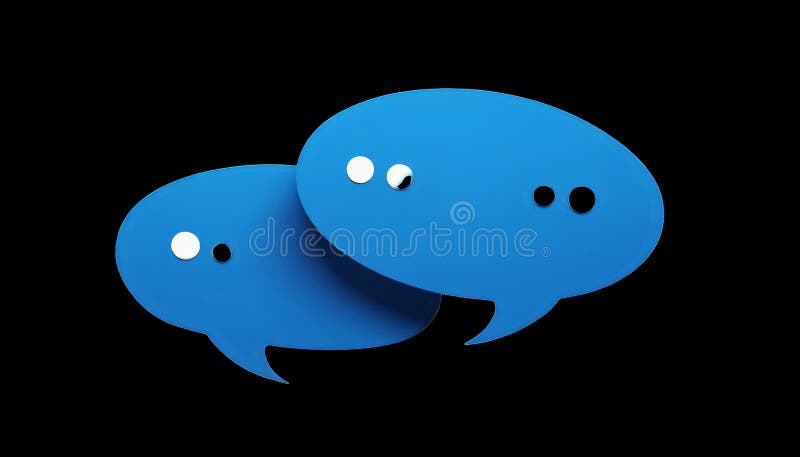 Two Blue Speech Bubbles Featuring Expressive Eyes, Representing ...