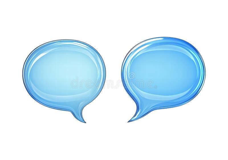Two Blue Speech Bubbles with Tails on Sides. Stock Photo - Illustration ...