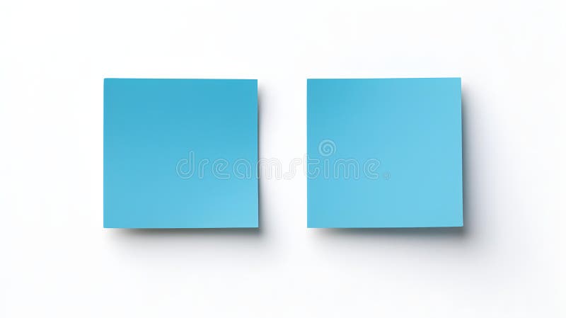 Two Blue Square Paper Notes on a White Background. Brainstorming ...