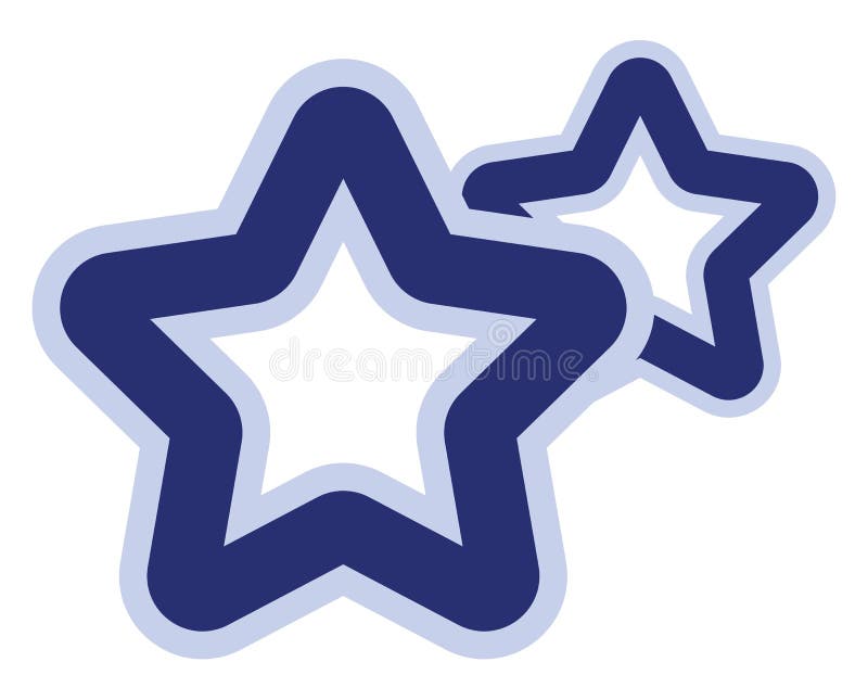 Two blue stars, icon icon stock vector. Illustration of color - 259789834