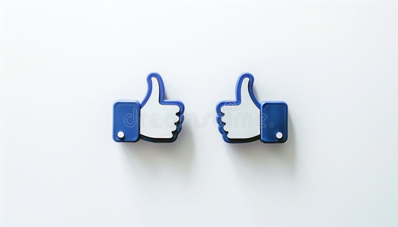 Two Blue Thumbs Up Icons on a White Background Stock Image - Image of ...