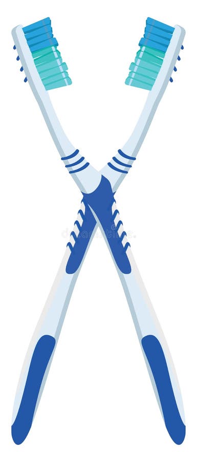 Two Blue Toothbrushes, Icon Stock Vector - Illustration of fresh, mouth ...