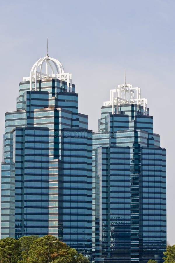 Two Blue Towers stock photo. Image of commerce, offices - 9988698