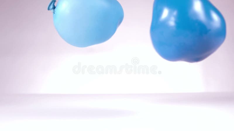 Two Blue Water Balloon Falling Stock Video - Video of 1000fps ...