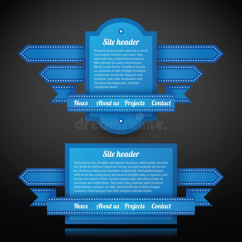 Simple Blue Banner with Header and Text. Stock Vector - Illustration of ...