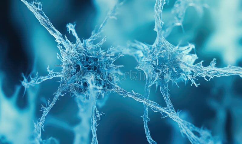 Two Blue and White Brain Cells Stock Photo - Image of health, abstract ...