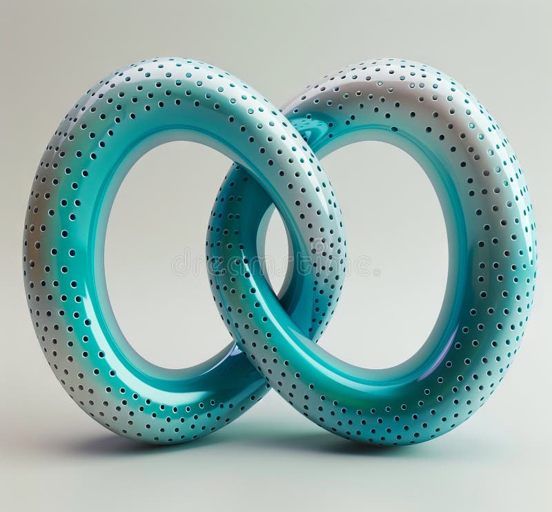 Two Blue and White Rings with Dots on Them Stock Image - Image of teal ...