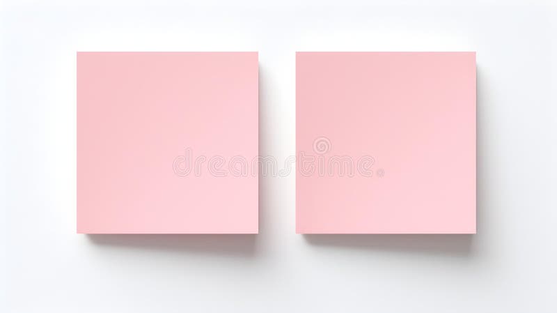 Two Blush Square Paper Notes on a White Background. Brainstorming ...