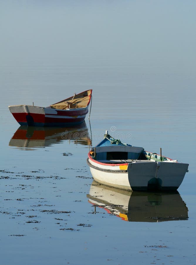 Two boats stock photo. Image of reflection, fisher, river - 15488060