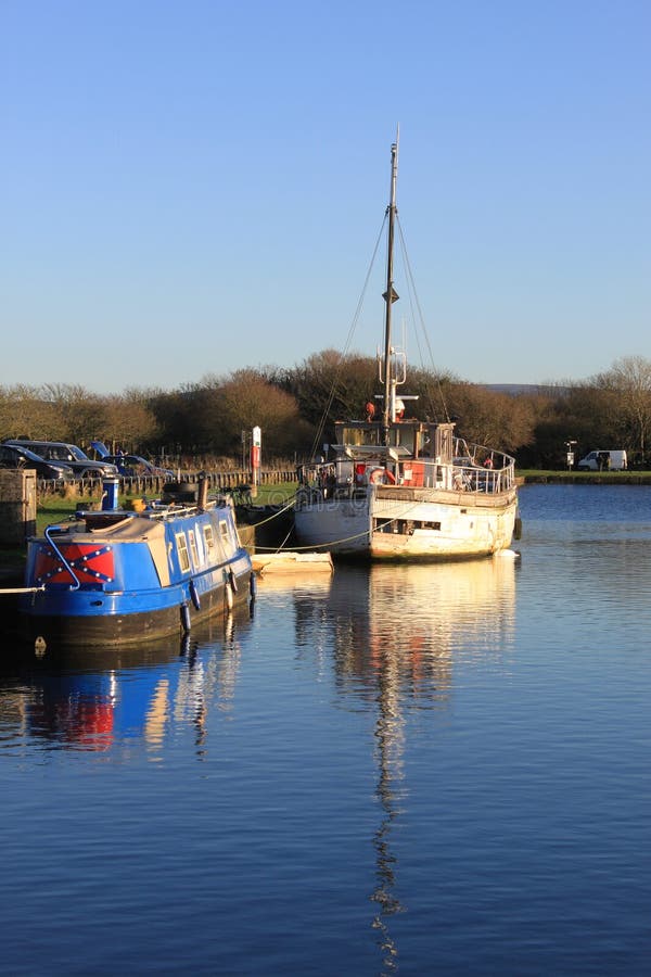 Two Boats Moored in the Canal Basin, Glasson Dock Editorial Stock Photo ...