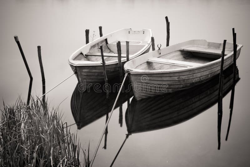 Two boats on the river stock image. Image of quiet, water - 14184469