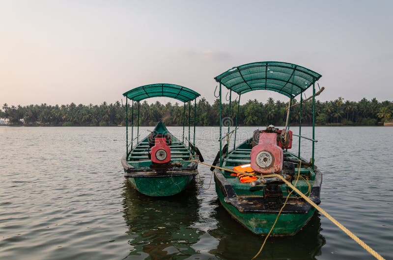 Two boats in a river stock photo. Image of lagoon, natural - 272181222