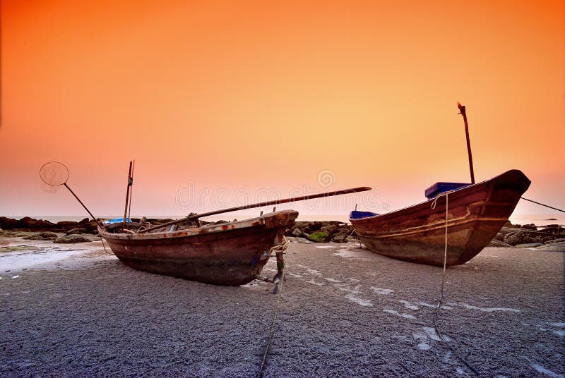 Two Boats Were Parked Together Stock Image - Image of national, beach ...