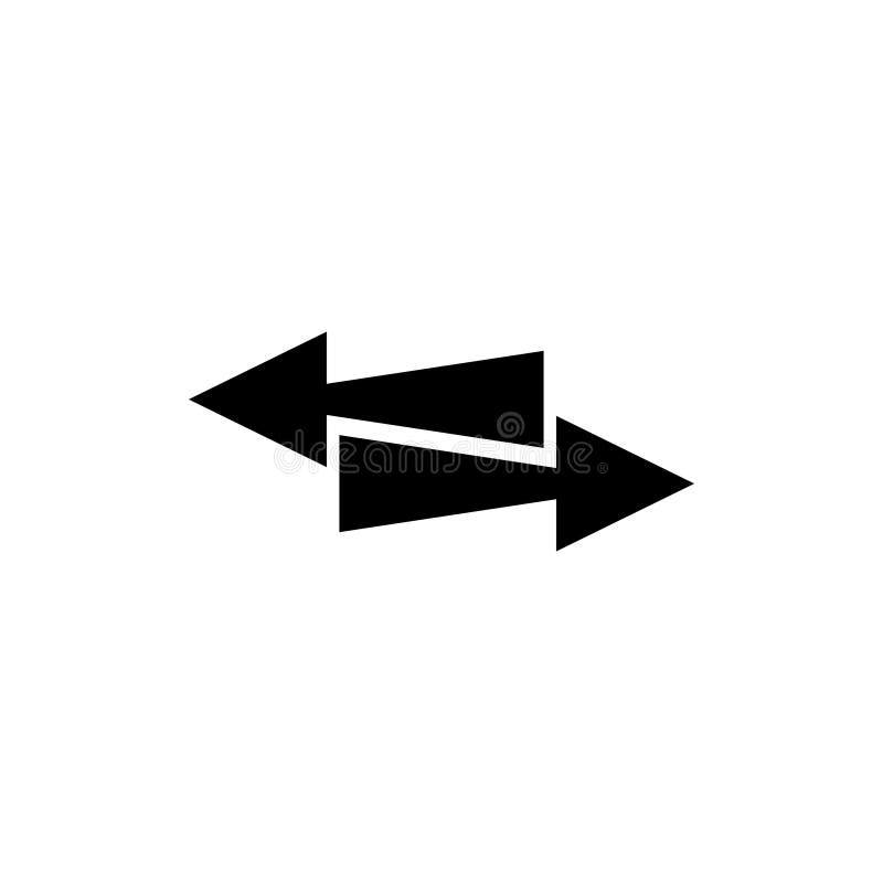 Two Arrows Left and Right. Bold Wide Straight Smooth Vector Symbols ...