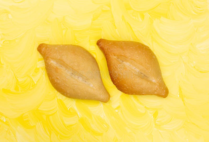 Two Bolillo Bread Rolls on a Yellow Painted Background Stock Photo ...