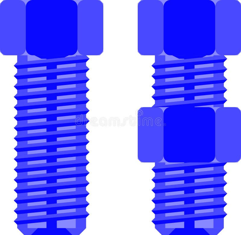 Two bolts from side view stock vector. Illustration of fasteners - 97968539