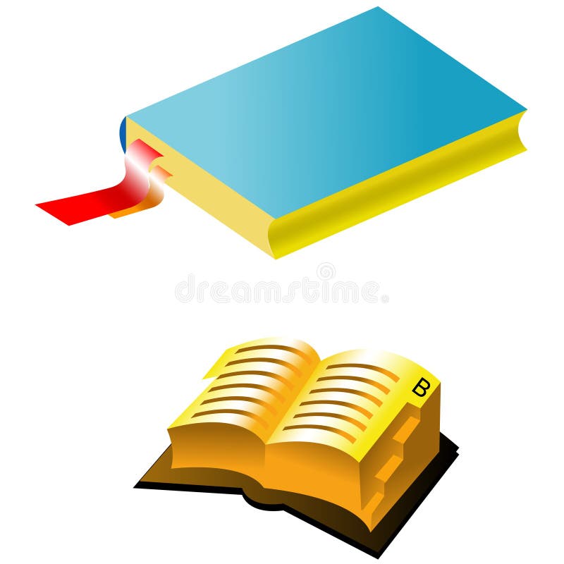 Two books with bookmark stock illustration. Illustration of author ...