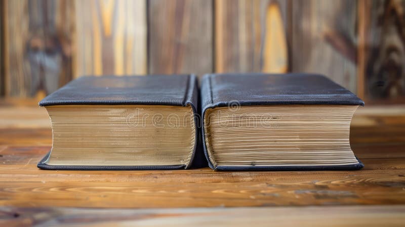 Two Books Side by Side on Table Showing Duplication Concept Stock Image ...