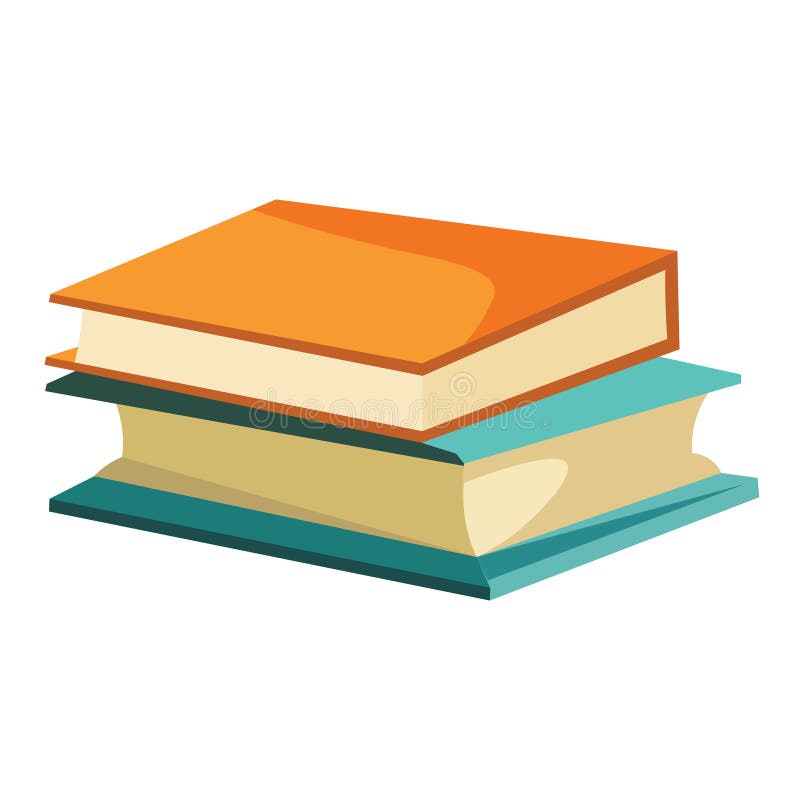 Two Books Stack Vector Illustration, Book Stacked Isolated on White ...
