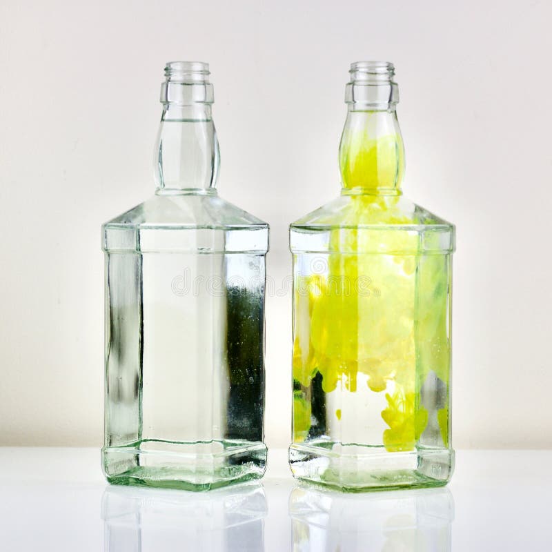 Two Bottels and Colour Effect Stock Image - Image of glass, bottle ...