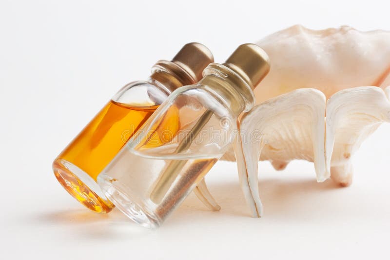 Two Bottle of Medicine and Shells Stock Photo - Image of medical ...