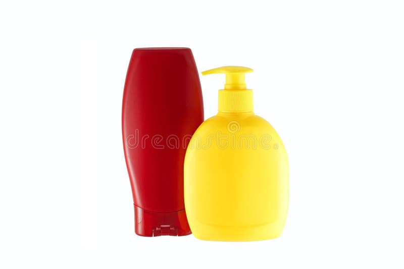 Two Bottles of Hygiene Products Stock Photo - Image of objects, clean ...